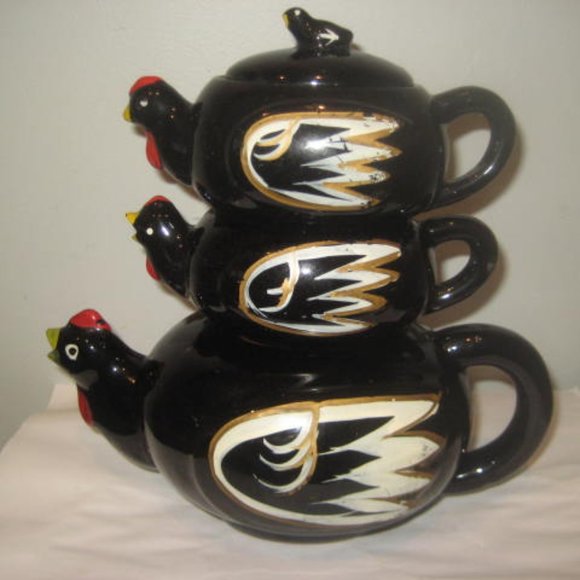 Unknown | Kitchen | Vintage Japan Stacked Tea Pot Japan Chicken ...